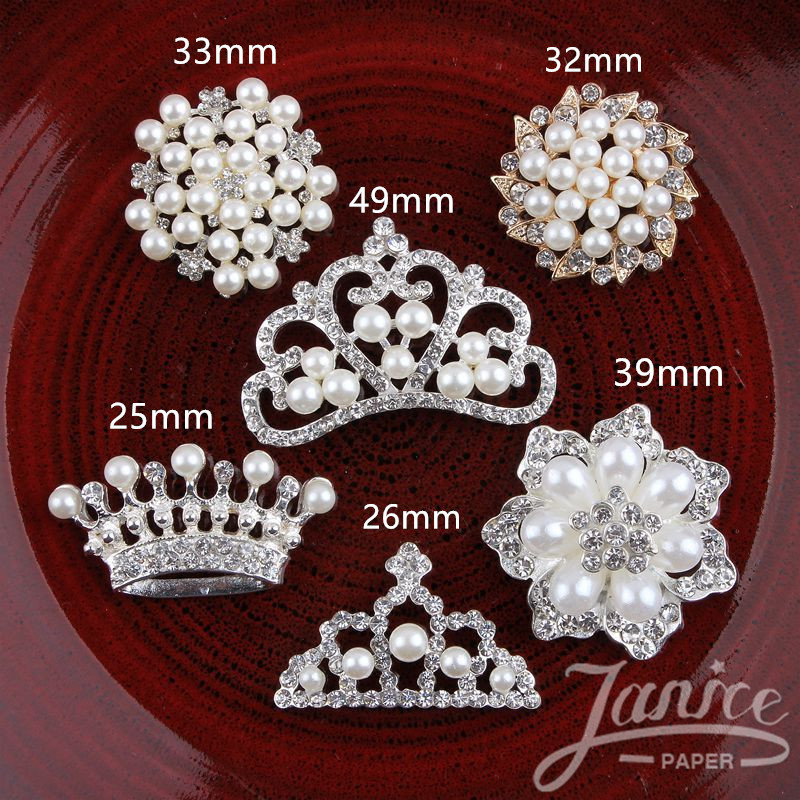 Wedding 1.5 Inch Elegant Rhinestones, Crystal Pearl Embellishments ...