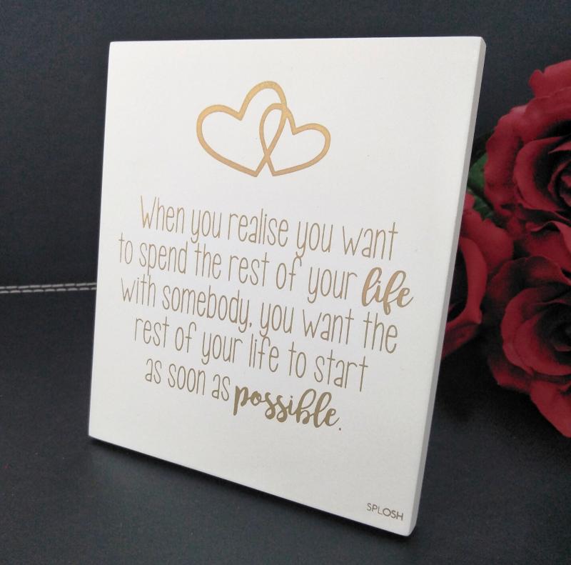 Wedding Gold Love Note Table Sign - Wedding Wish