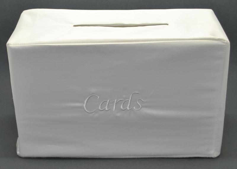 Wedding Satin Slip Card Box - White or Ivory - Wedding Wish