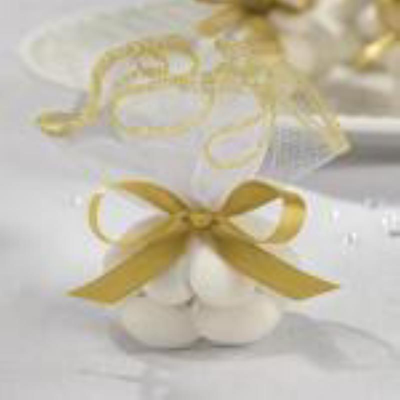 Wedding Tulle Circles with Gold Edging - 25pk - Wedding Wish