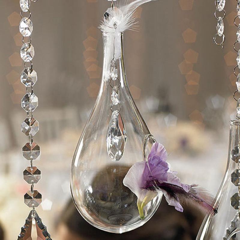 Wedding Blown Glass Tear-Drop Vases - Large - Wedding Wish