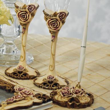 Wedding Elegant Vintage Rose Pen with Holder - Wedding Wish